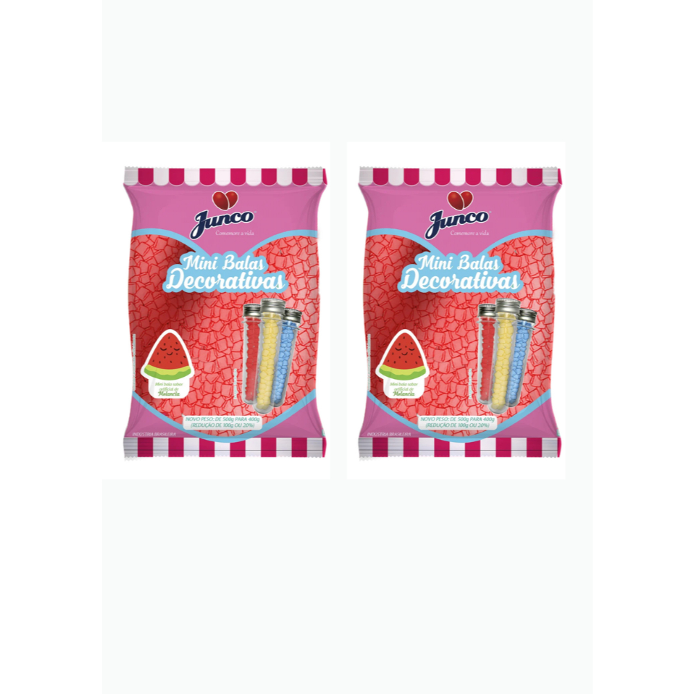 Kit 2 Mini Bala Vermelha De Melancia 400g Junco Para Tubete Aniversario ...
