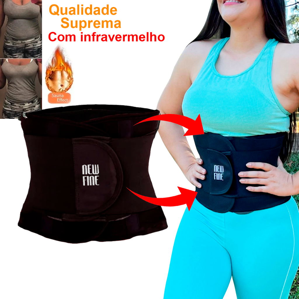 Cinta Faixa modeladora feminina dupla new fine sinta emagrecedora cinta ...
