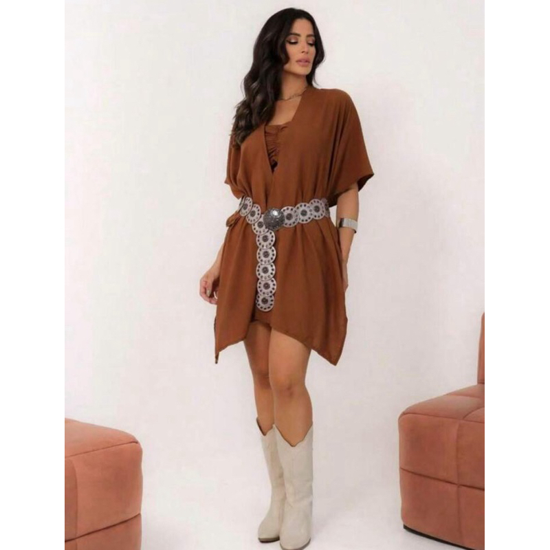 Blusa Feminina Capa Multiformas Bata Estilo Boho Várias Formas ...