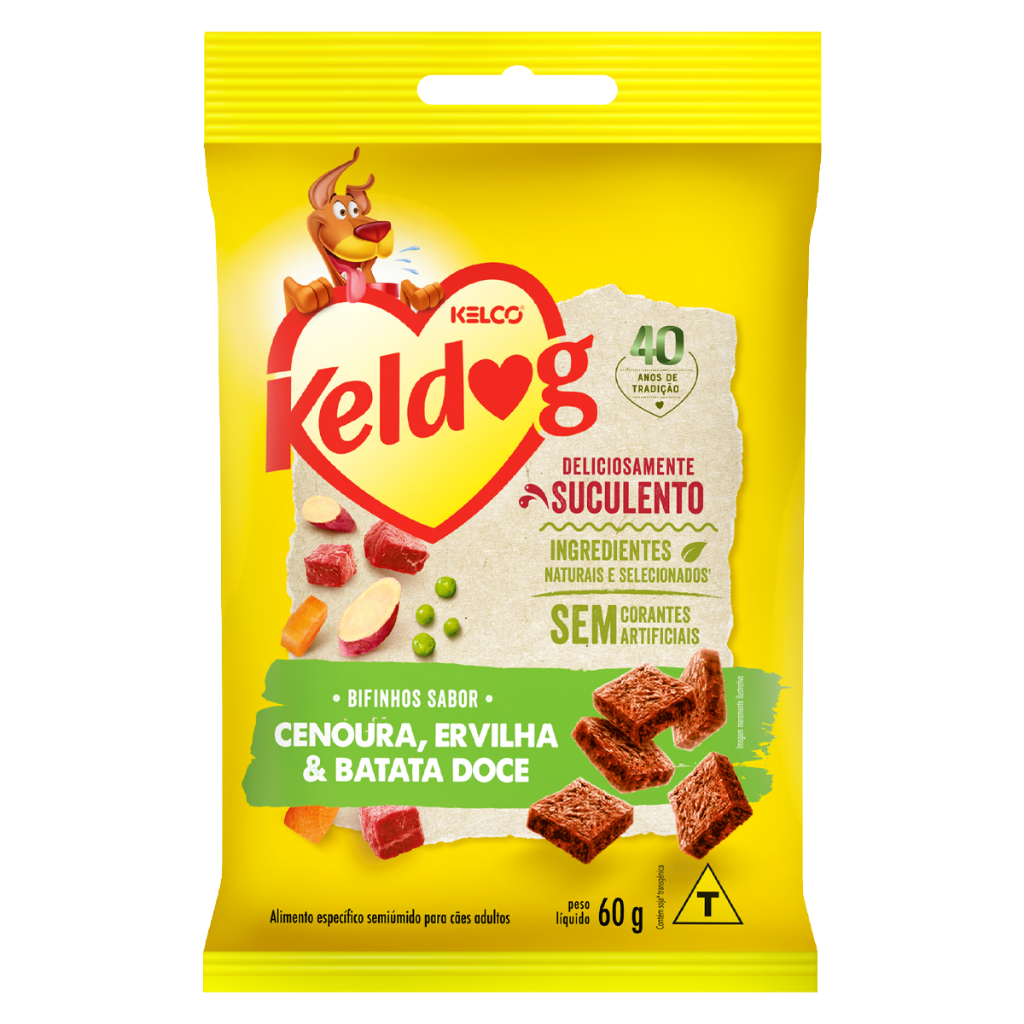 Bifinho Keldog Cenoura, Ervilha e Batata Doce 60 gr | Shopee Brasil