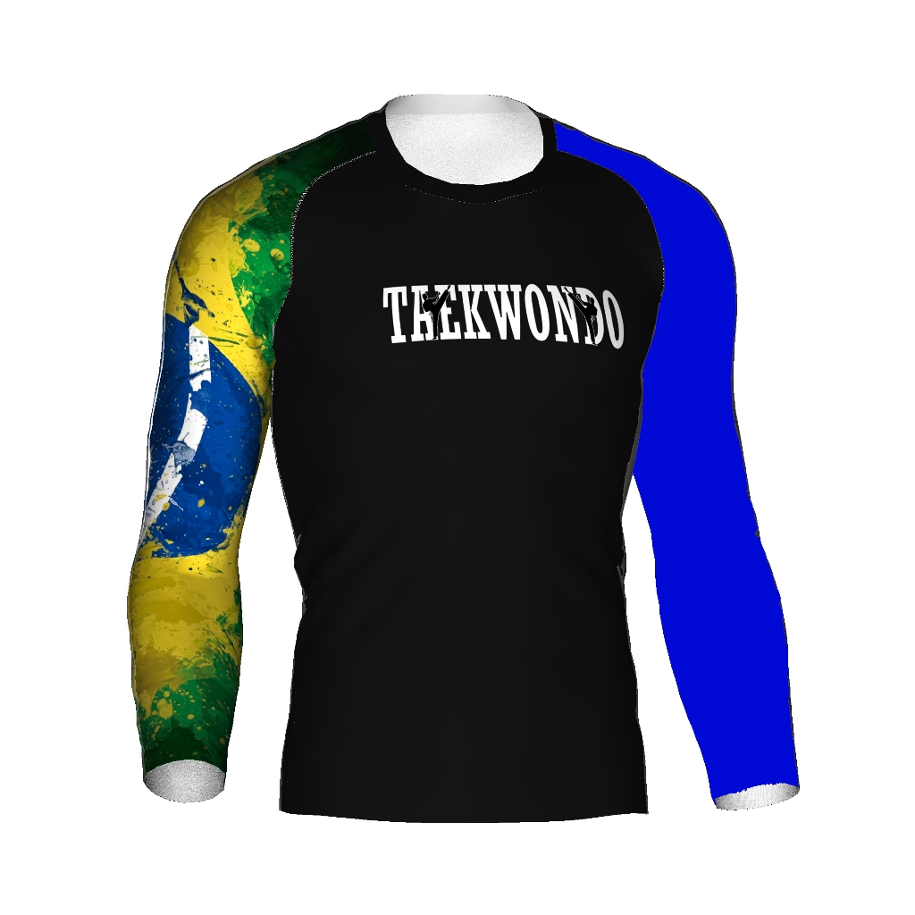 Rash Guard Taekwondo Faixa Azul | Shopee Brasil