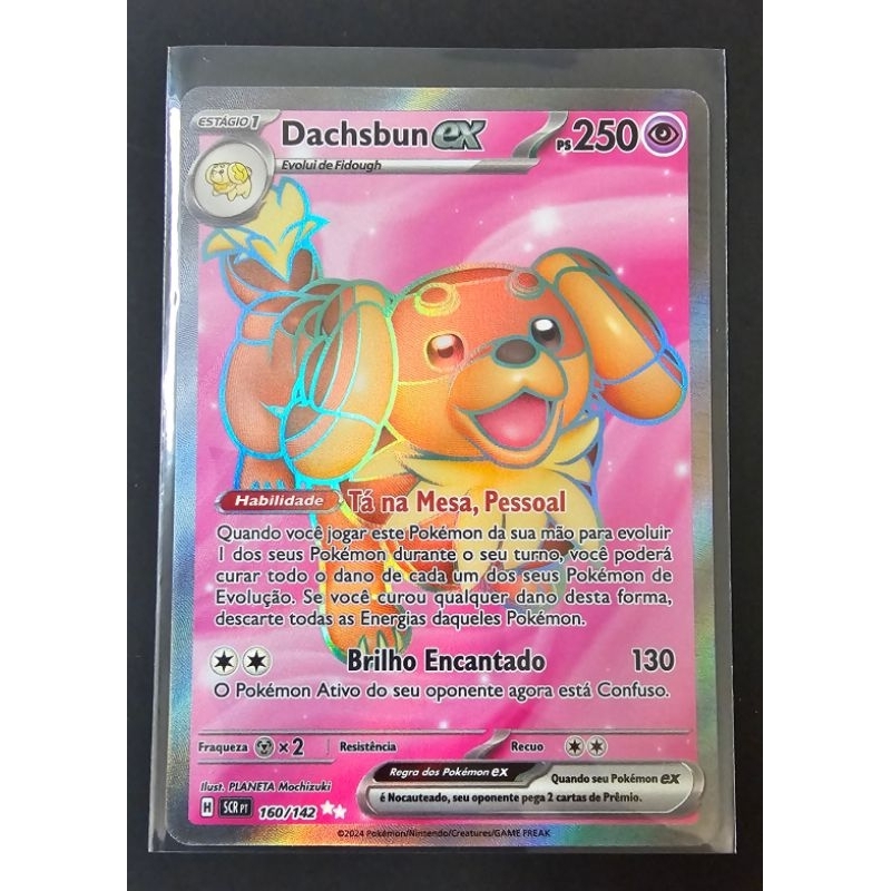 Carta Pokemon Dachsbun Ex 160/142 Coroa Estelar | Shopee Brasil