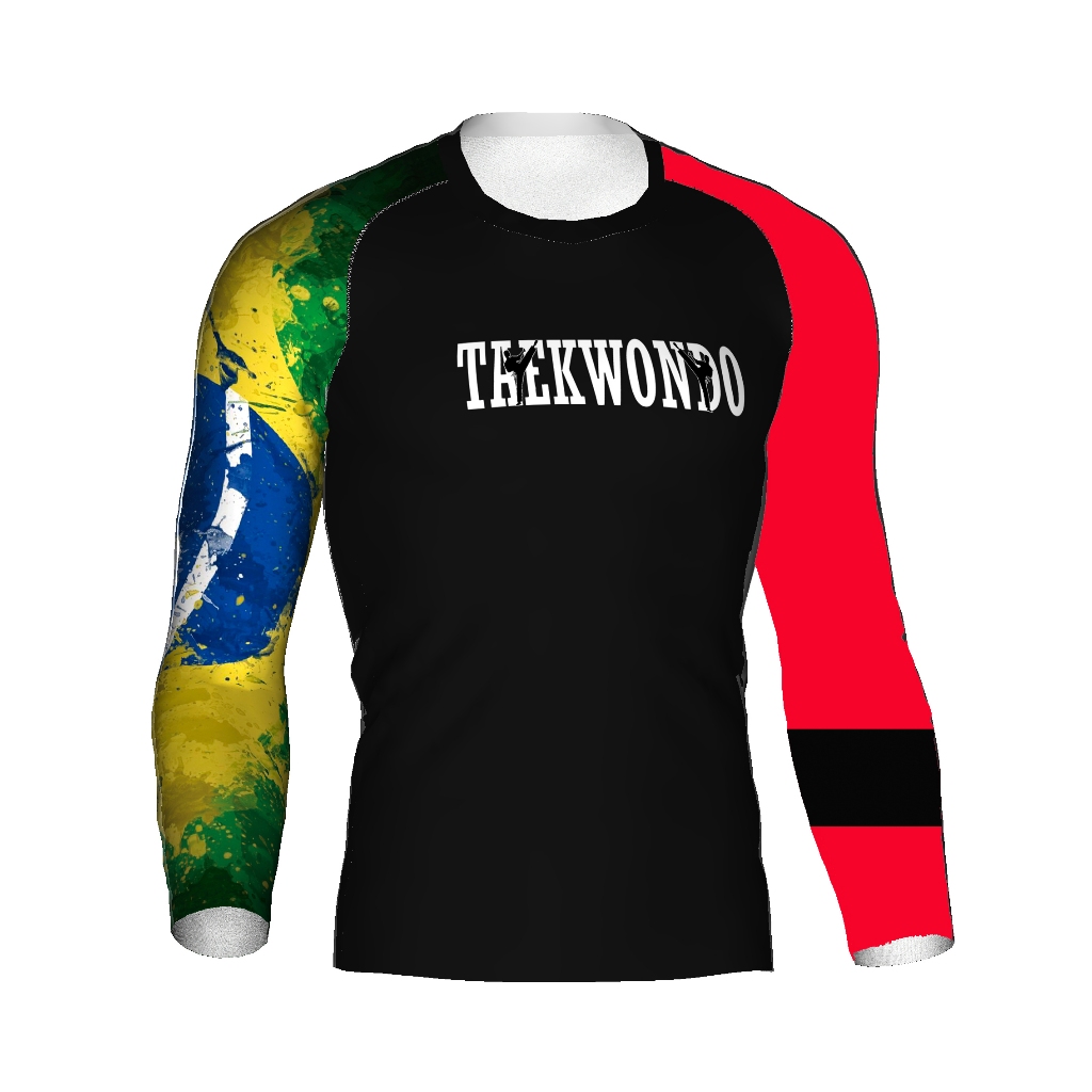 Rash Guard Taekwondo Faixa Vermelha ponta Preta | Shopee Brasil