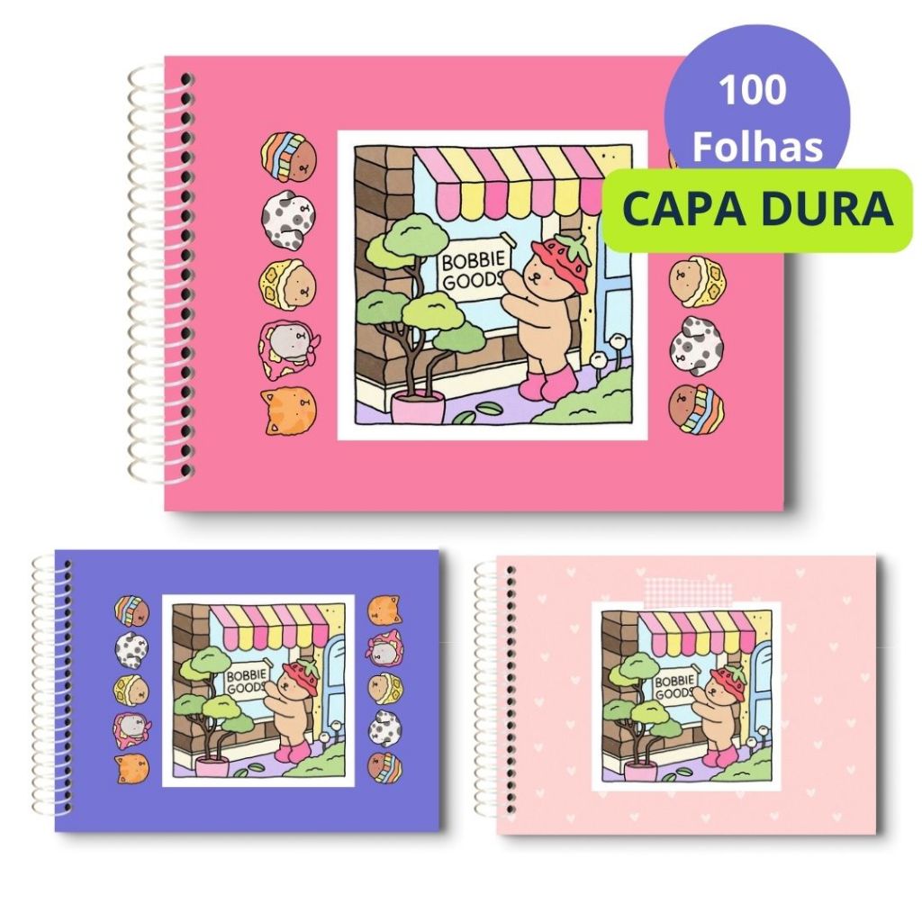 Livro de colorir Bobie Coloring book 100 ou 50 folhas caderno de ...
