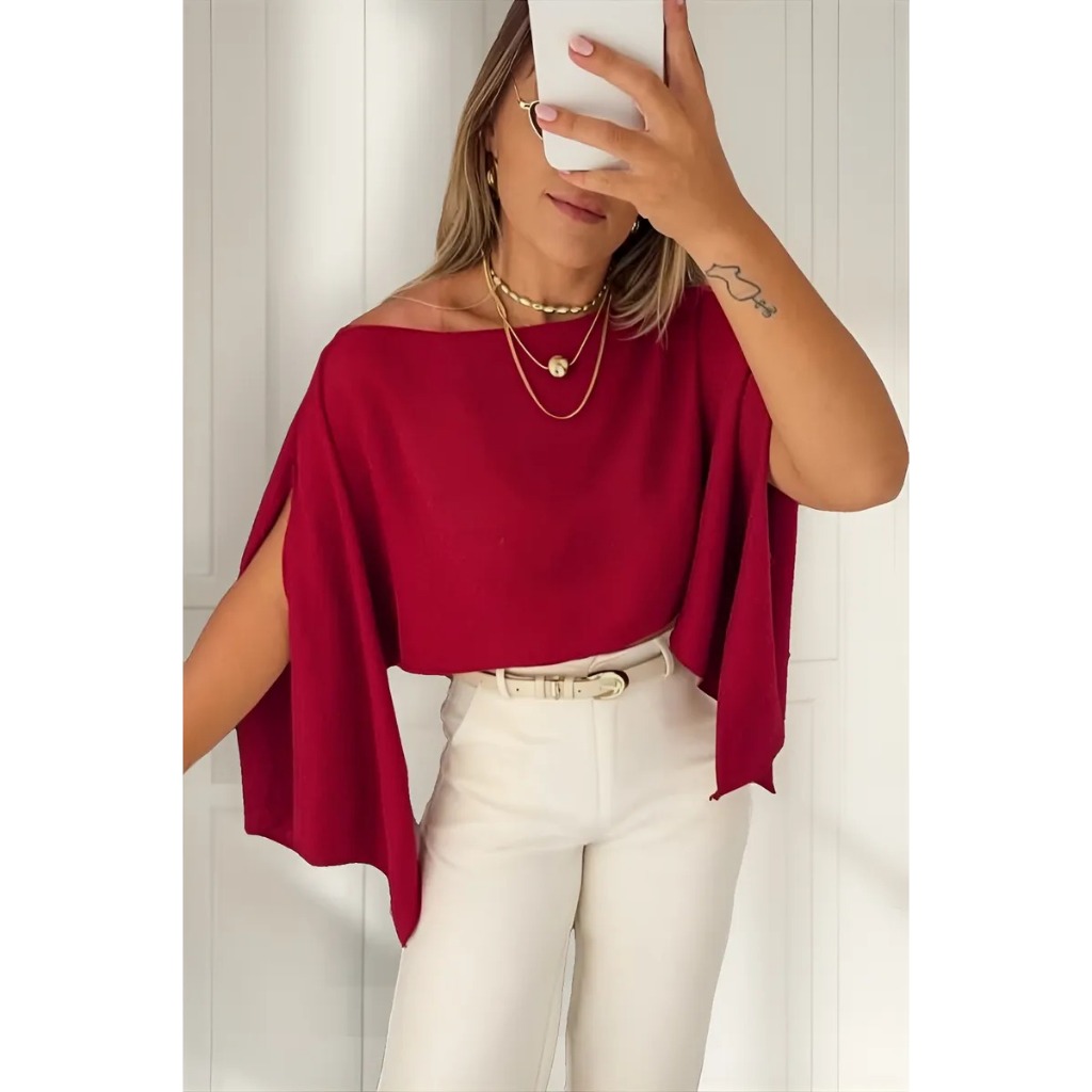 Blusa Feminina Capa boho estilosa varias formas de usar moda influencer ...