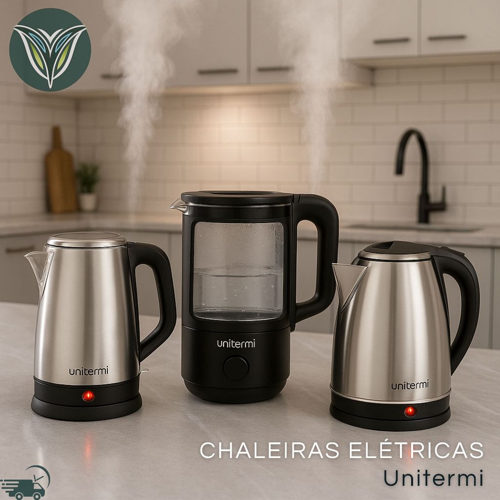 Chaleira Elétrica UNITERMI Atacama Saara Mali 1.8 e 1.5 Litros 220v 127v Bule Jarra Térmica Inox ...
