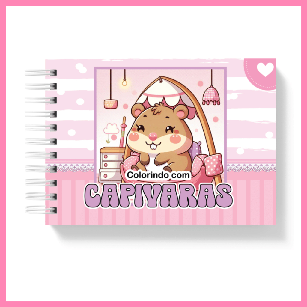 Livro de Colorir Capivara Fofa 50 Desenhos Capa Dura Papel 120g ...