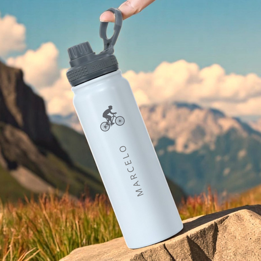 Garrafa Térmica 850ml Personalizada a Laser Bear Thermal Iris Inox com Infusor | Shopee Brasil