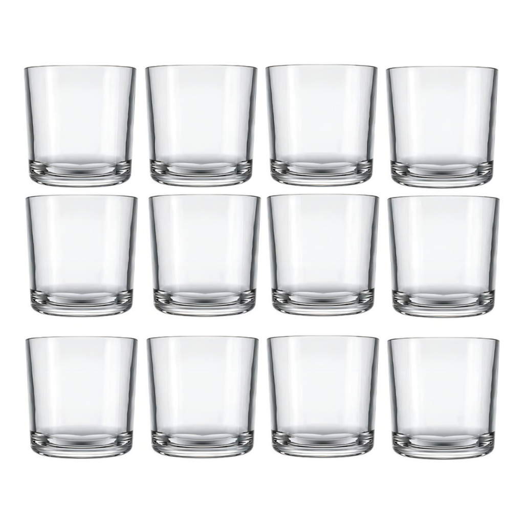 Kit Jogo 12/24 Copos em Vidro Whisky Bar Rocks 265ml Nadir Ref. 1800 | Shopee Brasil