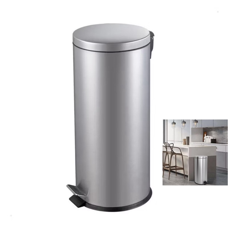 Lixeira Inox 30 Litros Com Pedal Cozinha Cesto Removível Prática Design ...