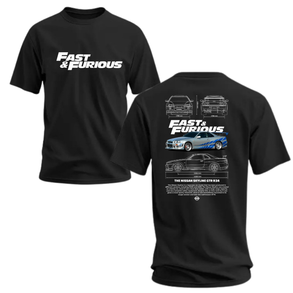 Camiseta/Camisa Masculina Velozes e Furiosos Estampa Frente E Costas T ...