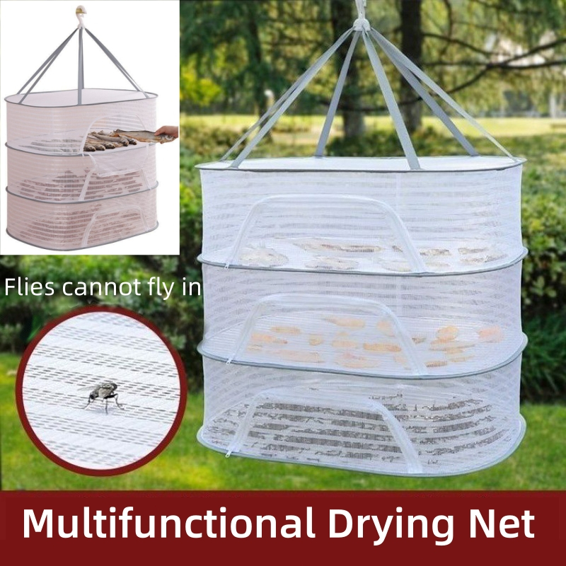 Drying Net Foldable Fishing Vegetable Hanging Drying Rack 1-4 Layers Of ...