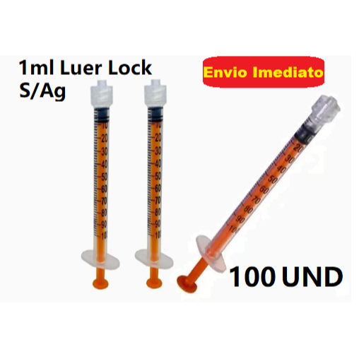 Seringa 1ml Luer Lock Sem Agulha Insulina Procedimento Estética 100 ...