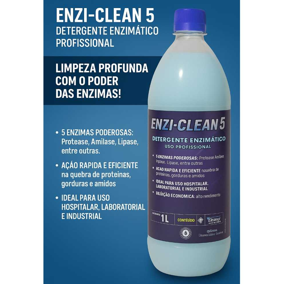 DETERGENTE ENZIMATICO 5 ENZIMAS ENZI-CLEAN 1 LITRO | Shopee Brasil
