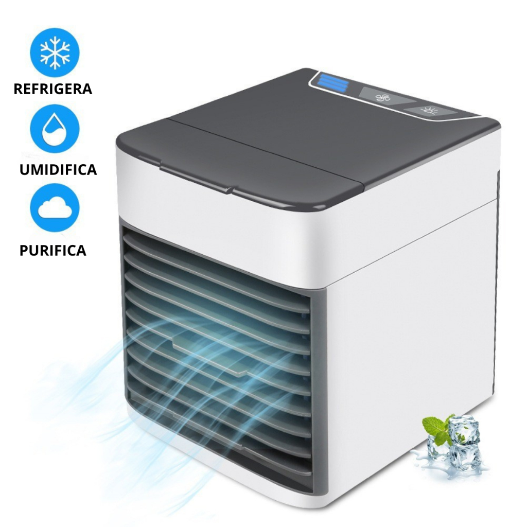Mini Ar-Condicionado Portátil Climatizador Evaporativo 3 em 1 com LED ...