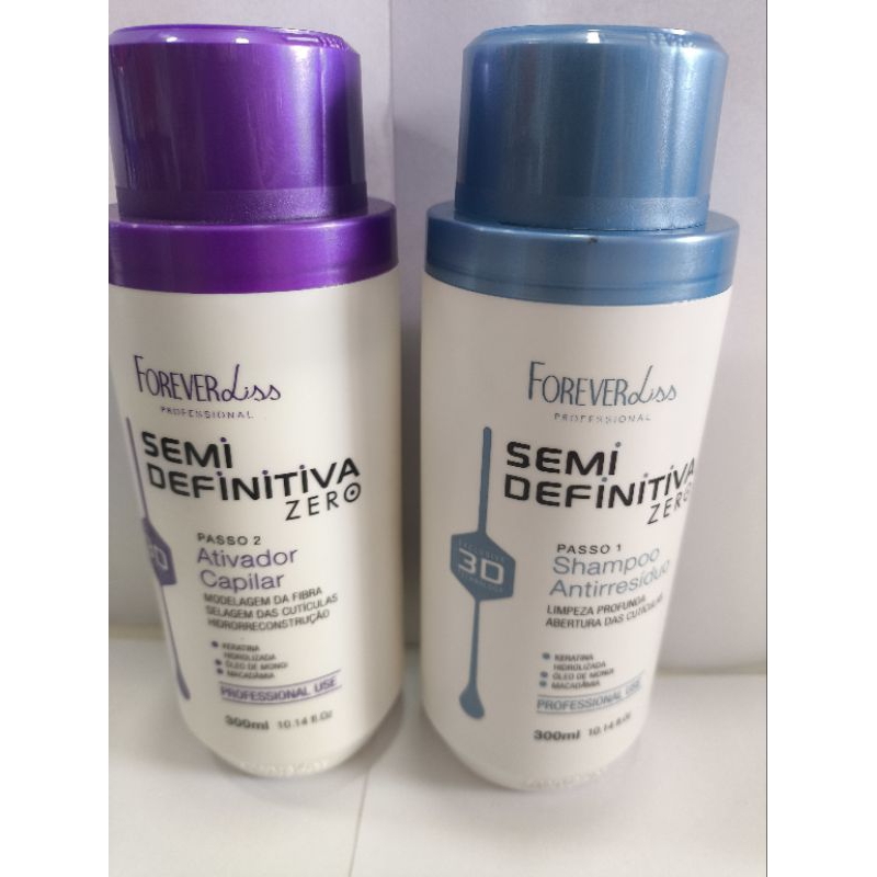 Kit Forever Liss Semi Definitiva Zero - 2 Passos (Shampoo + Ativador ...