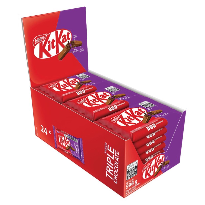 Chocolate Kit Kat Triple Chocolate 41,5g cada C/24 Unidades Nestlé ...