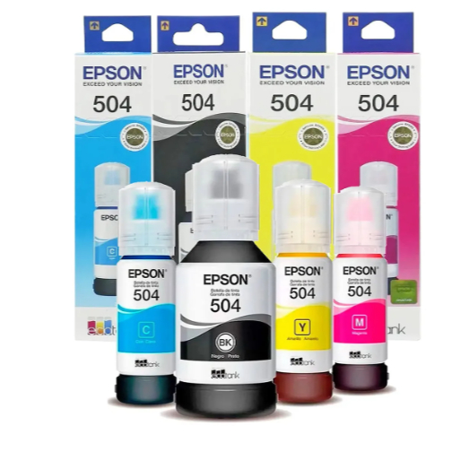 COMBO 04 UNIDADES DE TINTA T544 PARA IMPRESSORAS L3110 L3210 L3250 ORIGINAIS SELADAS E LACRADAS ...