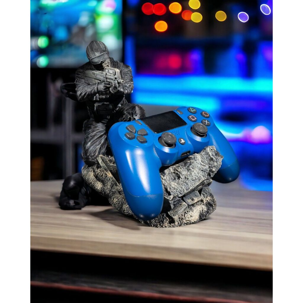 [Suporte Controle PS4 PS5 Xbox] Soldado com Barricada Gamer Decorativo ...