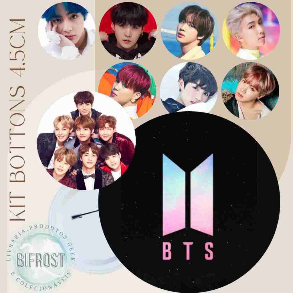 Kit 9 Pins Bottons BTS Kpop Music presente Geek colecionável | Shopee ...