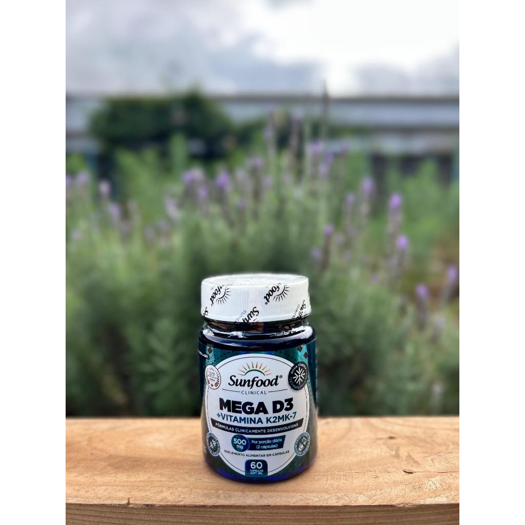 Mega D3 + Vit.K2MK-7 60 Caps Softgels 500 mg Sunfood | Shopee Brasil