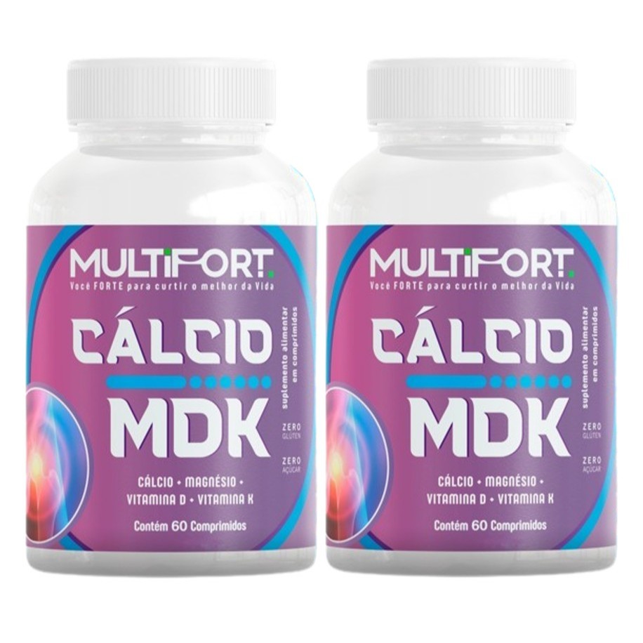 Cálcio MDK Vitamina D + K + Magnésio 120 Comprimidos 750mg | Shopee Brasil