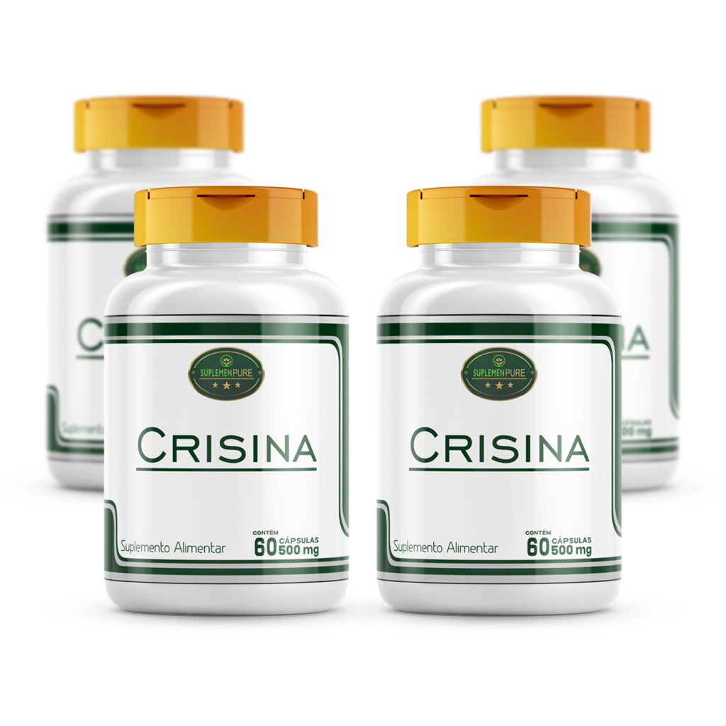 Kit 4 Frascos - Crisina - 500 Mg - 60 Cápsulas ( Premium ) | Shopee Brasil