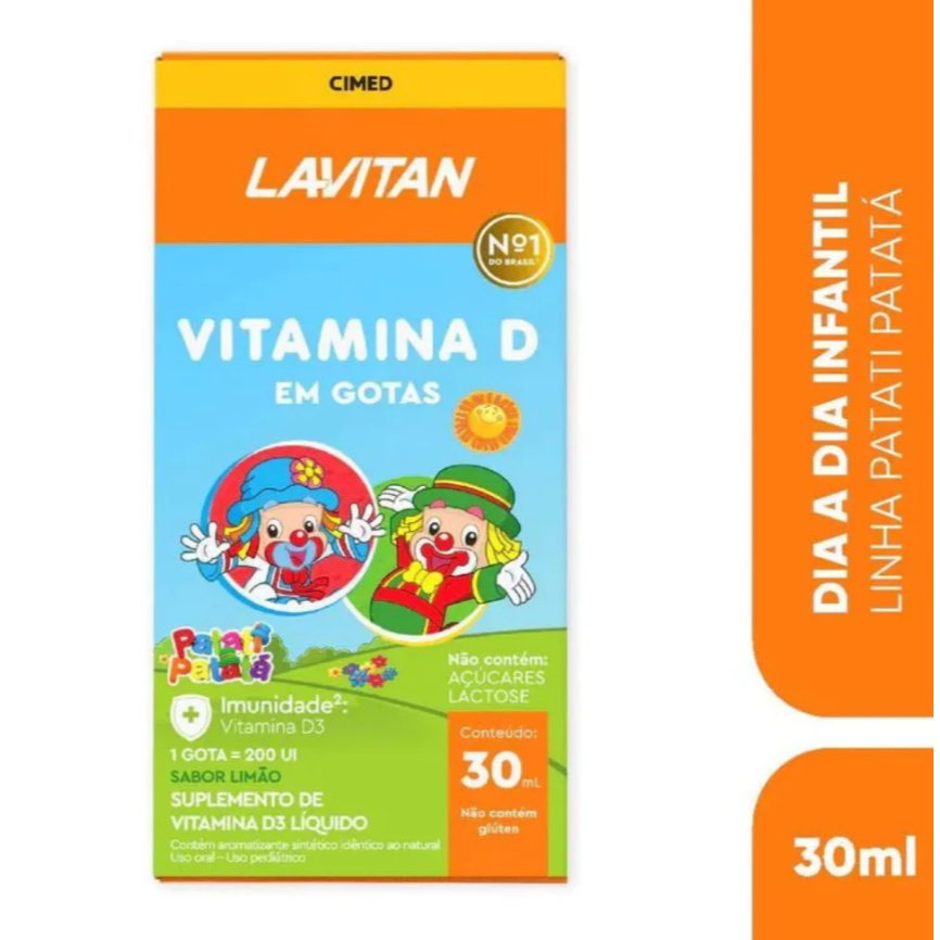 Vitamina D Em Gotas 200ui Lavitan Kids Patati e Patata 30ml | Shopee Brasil