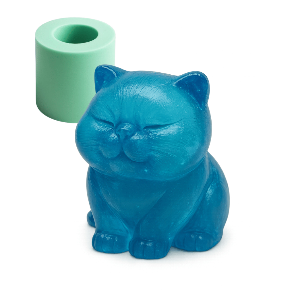 Molde de Gatinho Sentado Fofo para Lembrancinhas Resina Gesso Velas ...