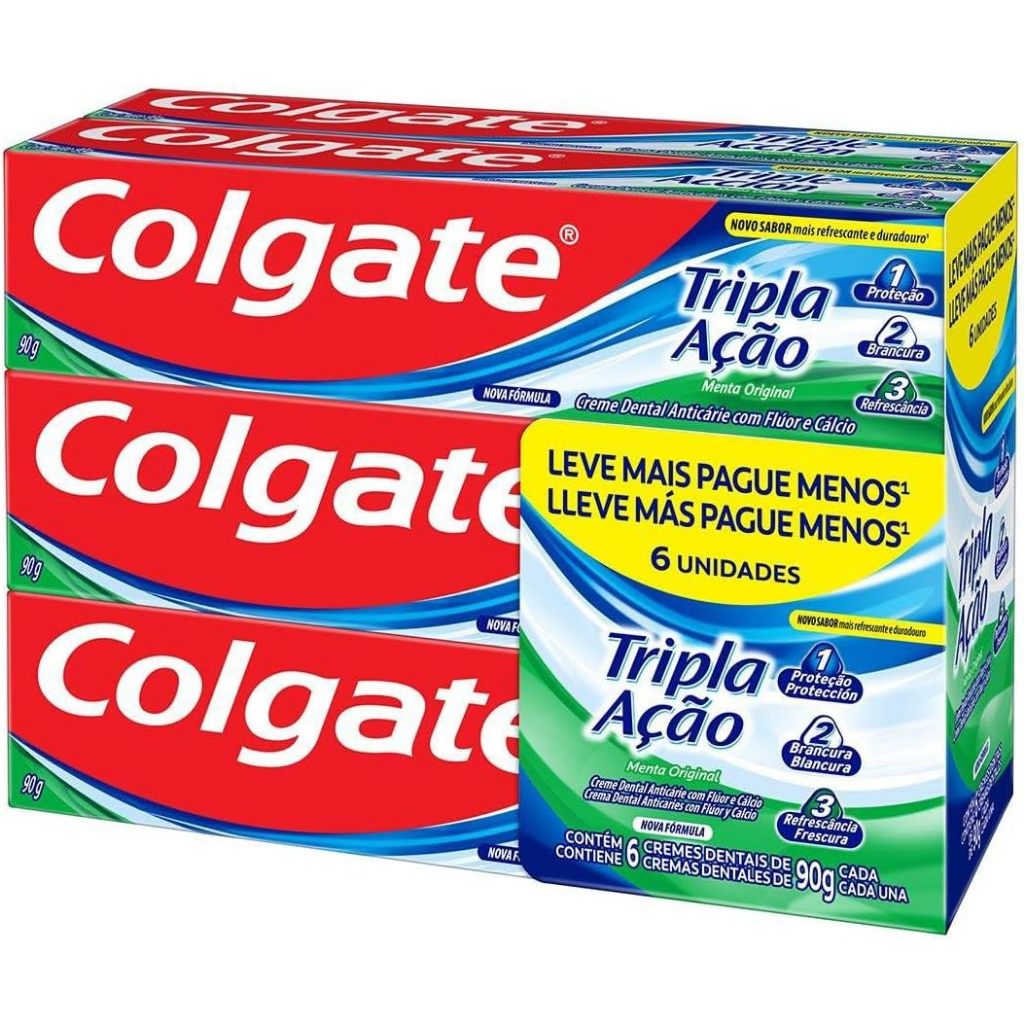 Colgate Creme Dental Tripla Ação Menta 90G | Shopee Brasil