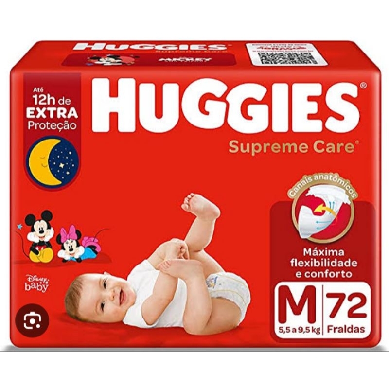 fraldas Huggies tamanho ( M ) pacote com 72 unidades | Shopee Brasil
