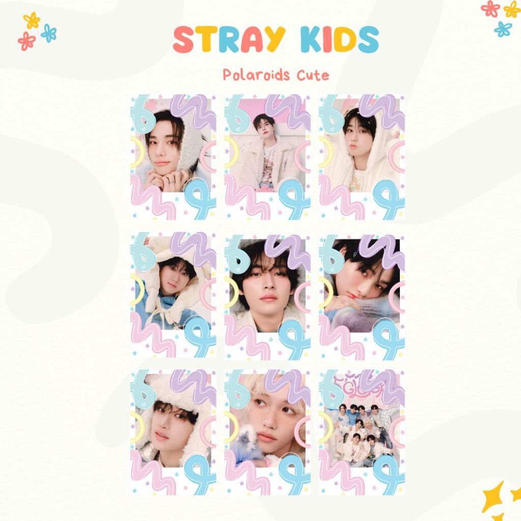 Kit 9 Polaroids Stray Kids Cute Fanmade Kpop | Shopee Brasil