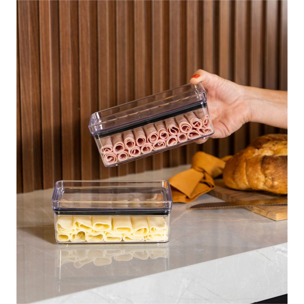 Kit 2 Pote Organizador Multiuso Hermético Porta Frios Geladeira Empilhável 770ml | Shopee Brasil