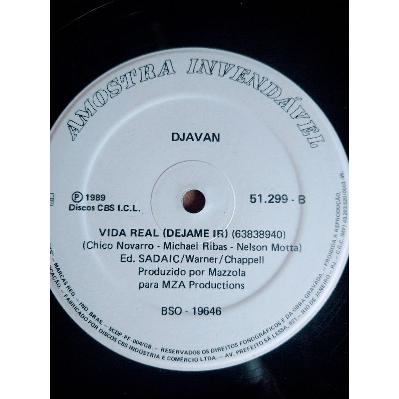 LP Djavan - Vida real 1989 PROMOCIONAL | Shopee Brasil