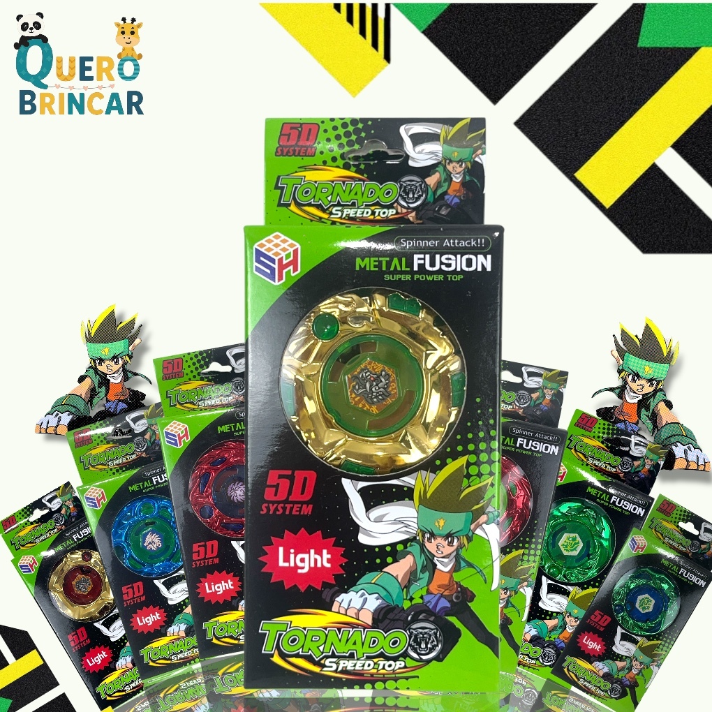 【Oferta Relâmpago】Beyblade 5D com Lançador + Luz de LED – Batalha de ...