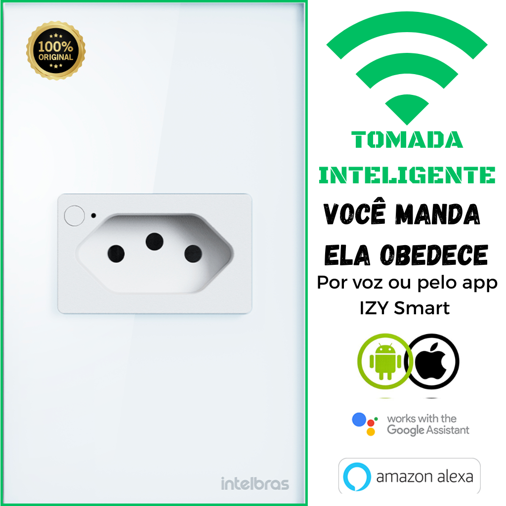 Tomada Inteligente Wi-Fi ETS 1001 Branco Intelbras Smart 10A | Shopee ...