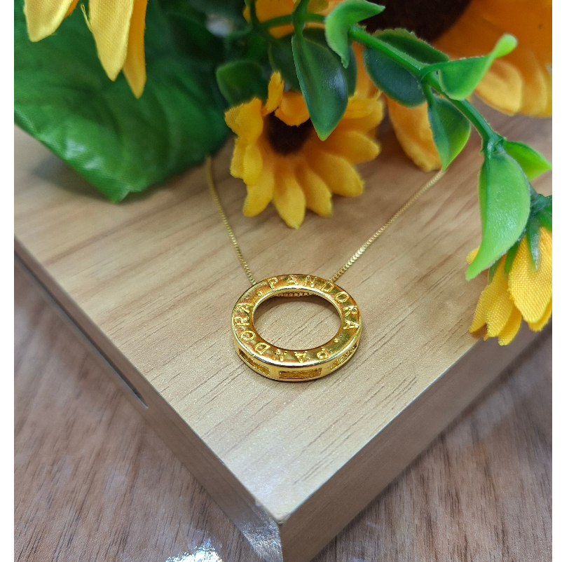Colar Corrente Veneziana Círculo Pandora - Folheado A Ouro 18k | Shopee ...
