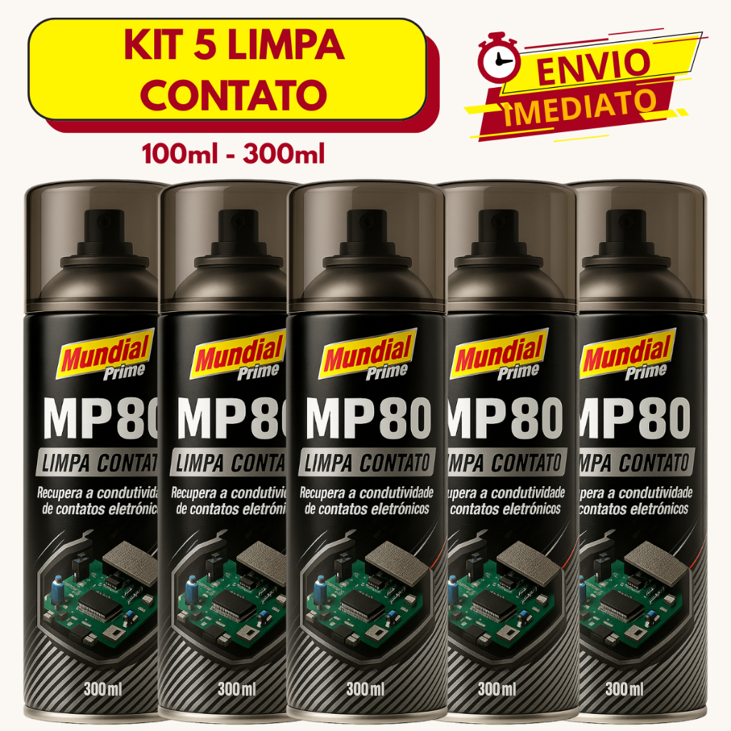Kit 5 Limpa Contato Spray Elétrico Eletrônico Aerosol - 100ml | 300ml ...