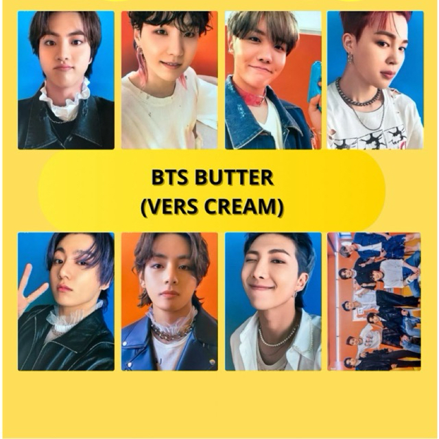 Photocard Kpop BTS Butter (Vers. Cream) NORMAL E HOLOGRAFICO- VALOR POR UNIDADE-FANMADE FRENTE E ...