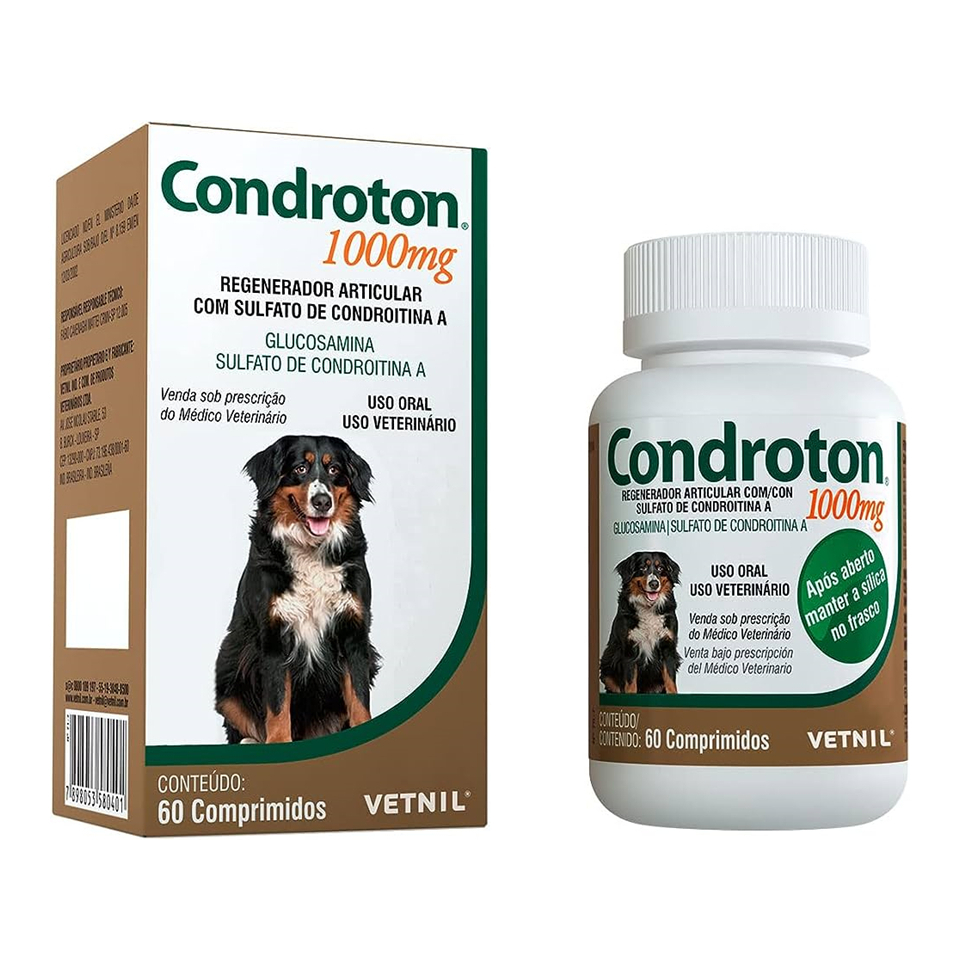 Condroton 1000mg Regenerador Articular Vetnil Comprimidos | Shopee Brasil