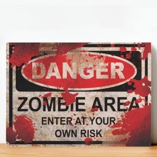 Placa decorativa danger zombie area quadro mdf | Shopee Brasil
