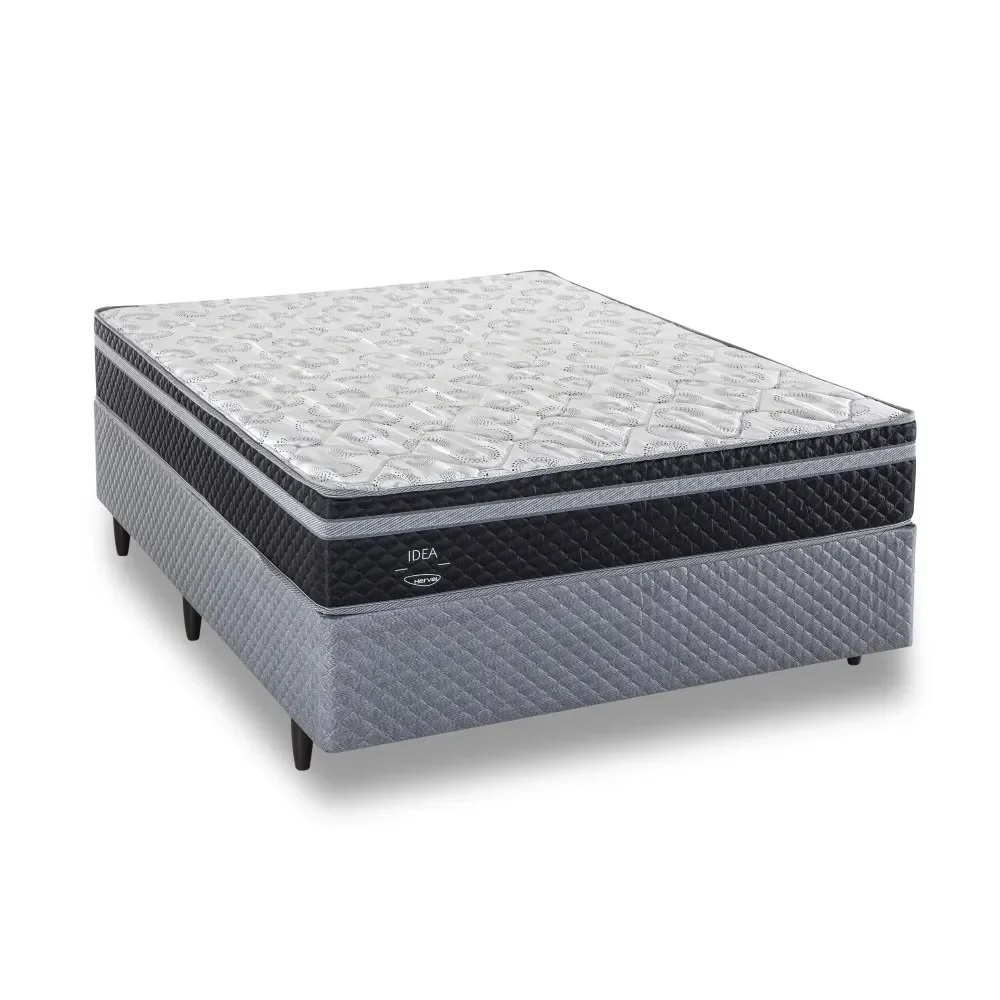 Conjunto: Box+ Colchão Herval Zafira - Molas Ensacadas - Casal ...