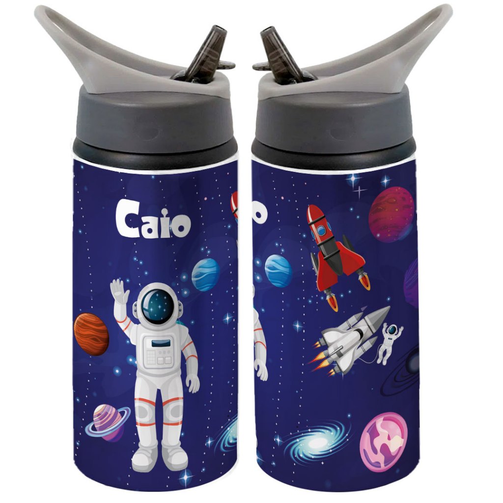 Garrafa Astronauta Espacial Boneco Infantil Squeeze Aventuras no Espaço ...