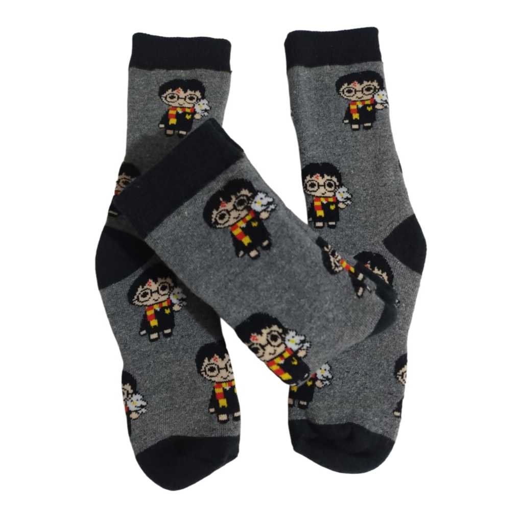 Meias Harry Potter Infantil Cano Alto Algodao Preta Pronta Entrega ...