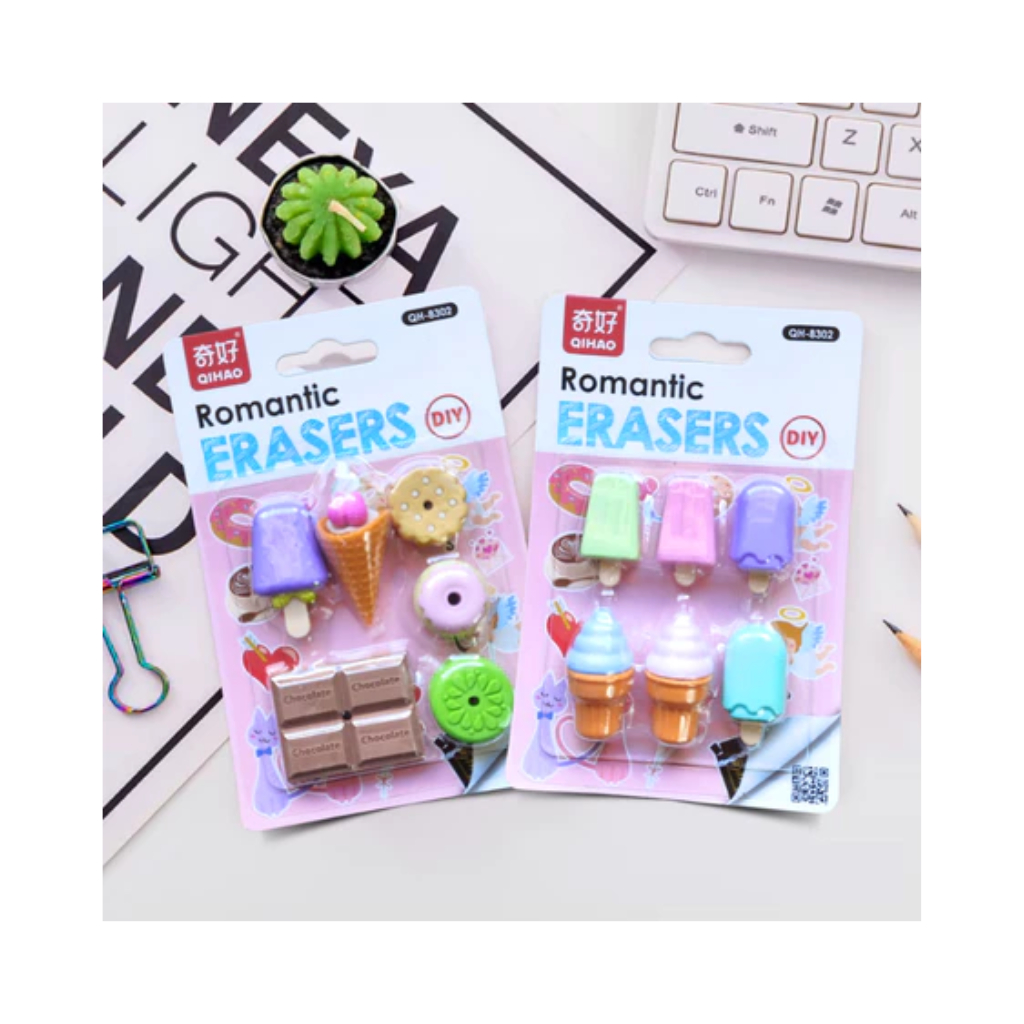 Conjunto de 6 Borrachas Qihao Romantic Erasers GH-8302 – Modelos de ...