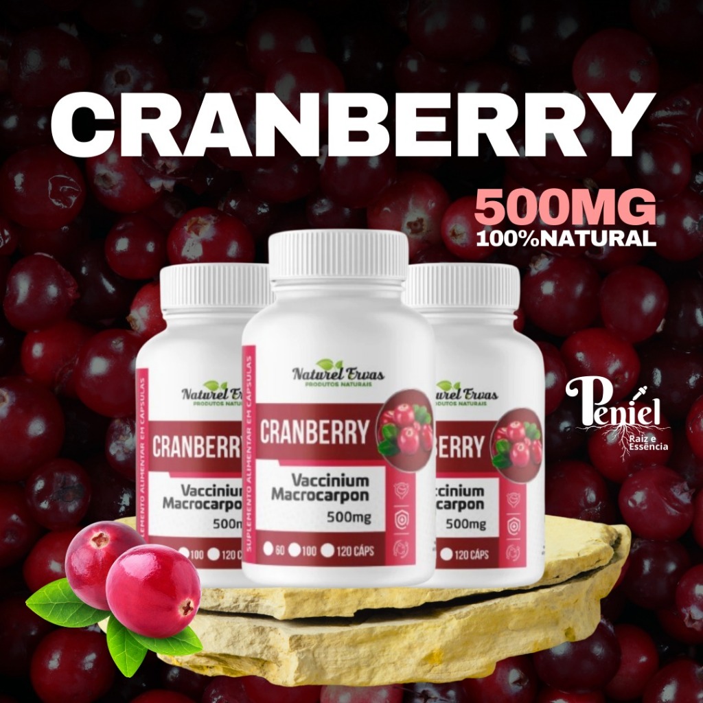 Cranberry - 500mg - 120 caps - Natural Ervas | Shopee Brasil
