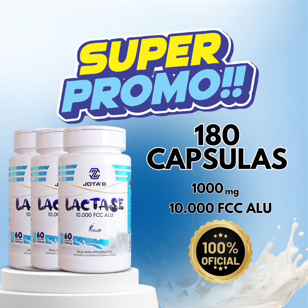 Enzima Lactase 10.000 FCC | 60 Comprimidos | Suplemento para Tolerância ...