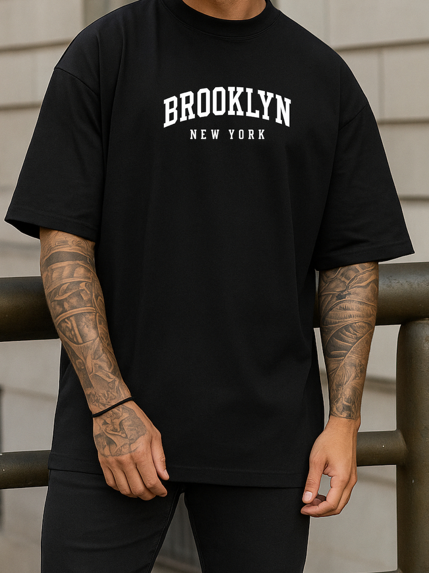 Camisa Oversized Masculina Streetwear Premium Larga Gola Alta Brooklyn ...