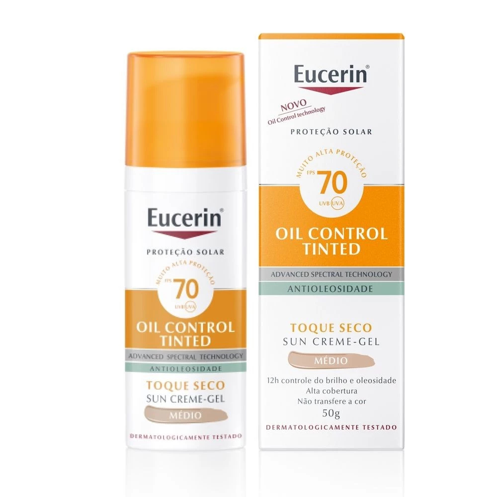 Eucerin Oil Control Tinted Médio FPS 70 50g | Shopee Brasil