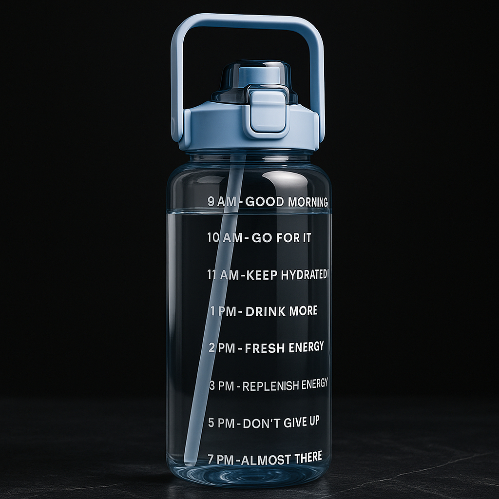 Garrafa de Água Squeeze 2 litros Original com Adesivos Grande Galão transparente canudo - Envio ...